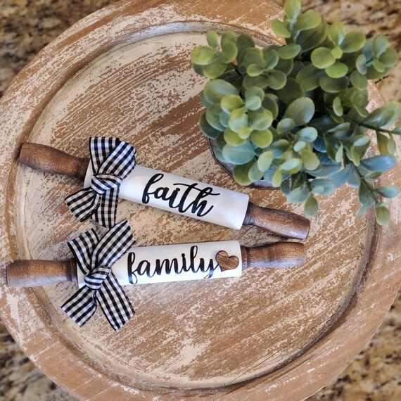 Faith Family Mini Rolling Pin Farmhouse Decor Kitchen - Etsy