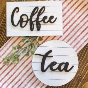 Coffee Sign Coffee Bar Decor Tea Tea Sign Tiered Tray - Etsy