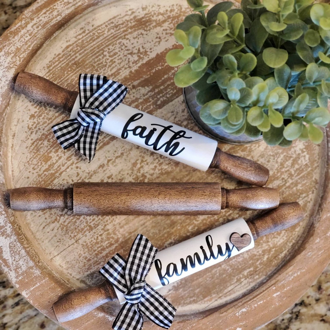 Faith Family Mini Rolling Pin Farmhouse Decor Kitchen - Etsy