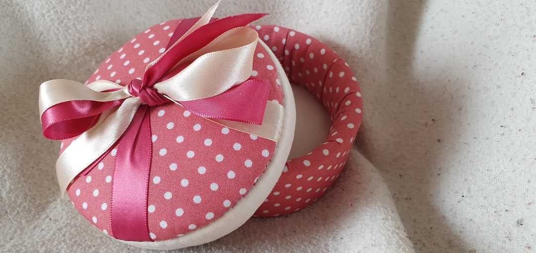 Pink Spotty Design Fabric Box - Etsy