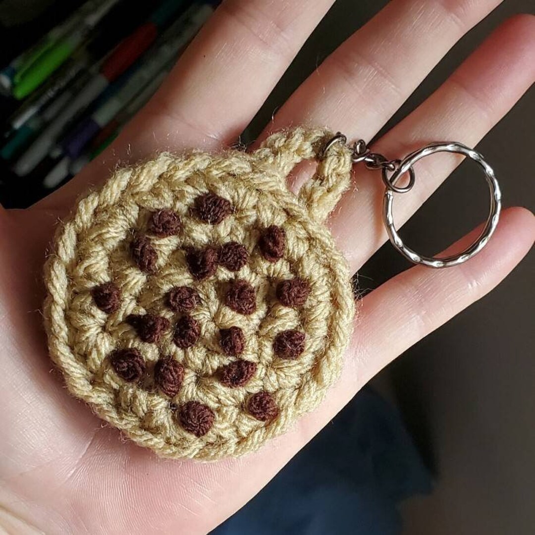 Keychain Chocolate Chip Cookie Crochet Charm Kawaii - Etsy