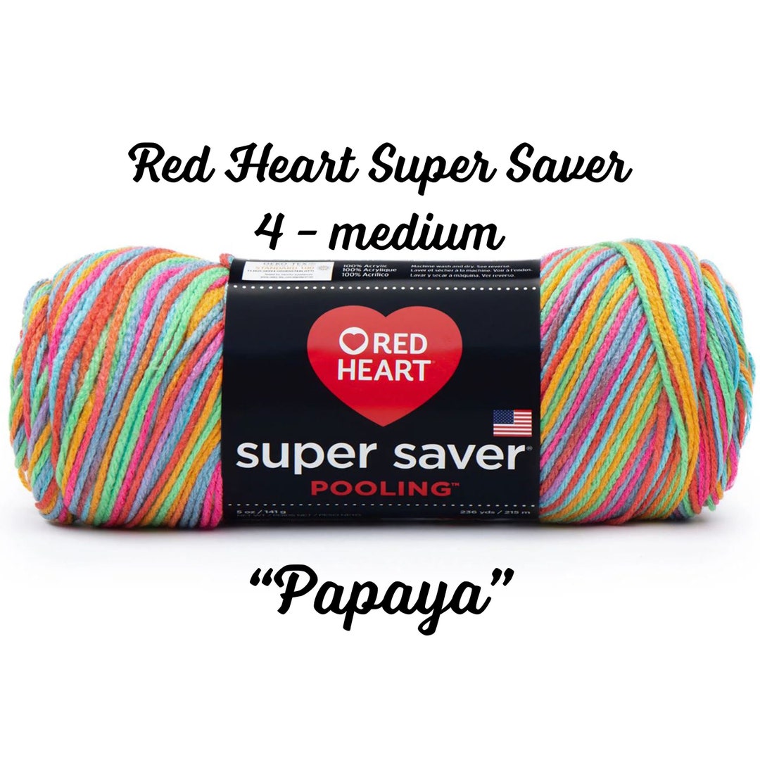 Yarn, Papaya, Red Heart Super Saver, Self Striping, Variegated - Etsy