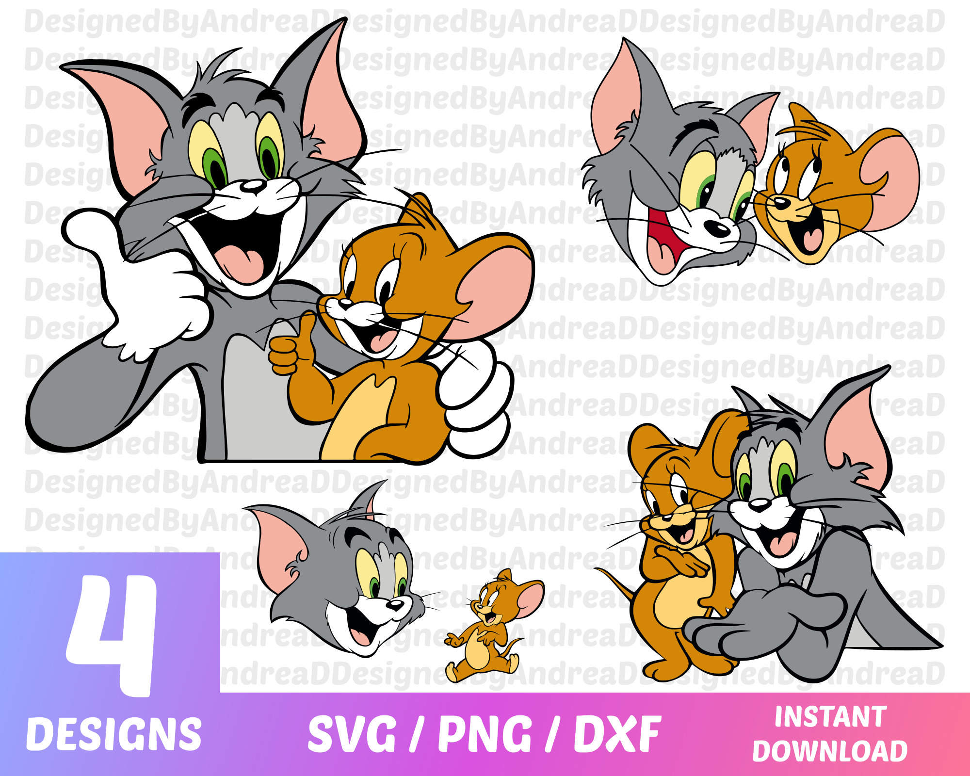 Tom And Jerry Svg,cut Files,silhouette Clipart,vinyl Files,vector ...