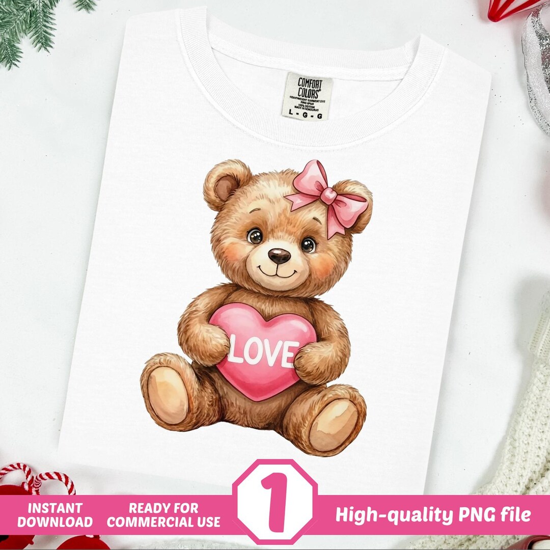 Bear Png, Cute Valentines Day, Trendy Valentine, Sublimation Designs ...