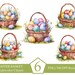 Watercolor Easter Basket Clipart, Easter Bunny Basket, Easter Egg ...