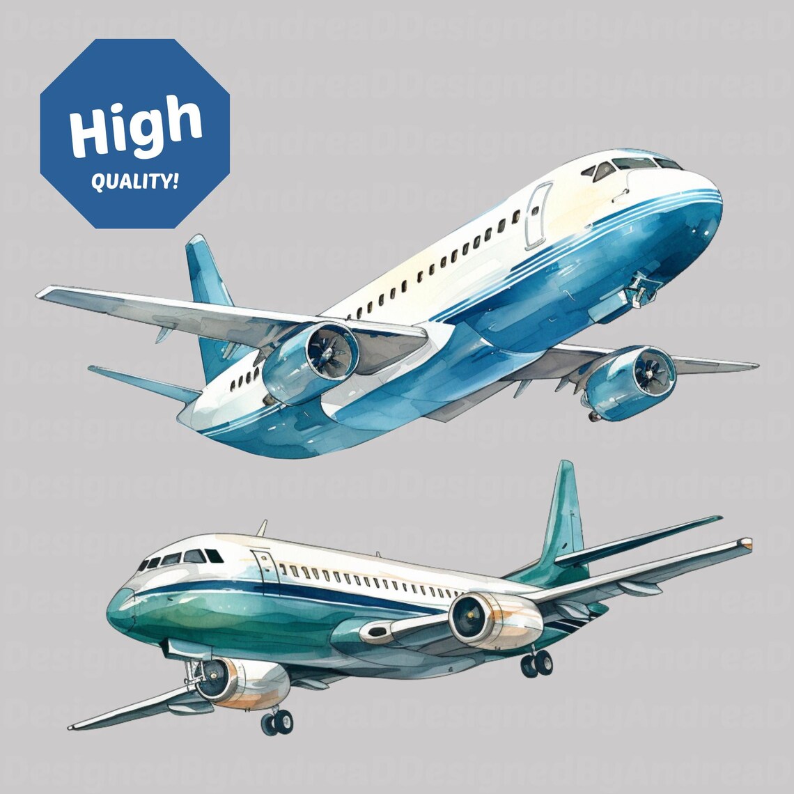 Commercial Airplane Png Bundle, Sublimation Designs, DIGITAL DOWNLOAD ...