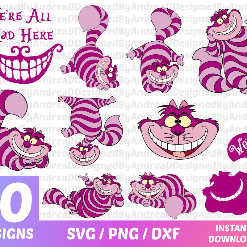 Chesire Cat Svg - Etsy