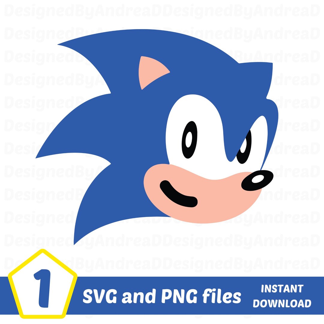 Sonic Face Head Svg Layered, Sonic Face Svg, Sonic the Hedgehog ...