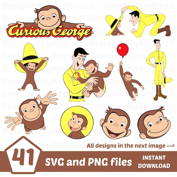 Curious George Svg - Etsy