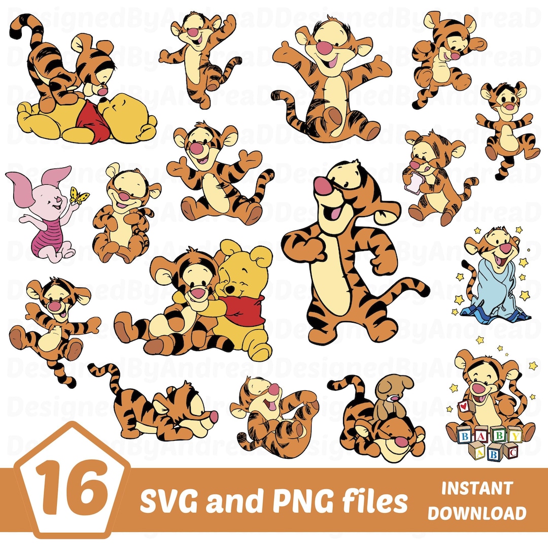 Baby Tigger SVG, Tigger Png, Svg Files for Cricut, Png Bundle ...