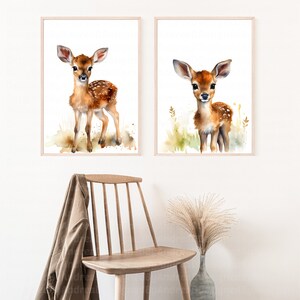 Watercolor Deer Clipart Baby Deer Png Woodland Animals PNG - Etsy