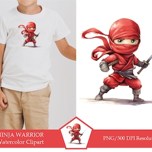 Watercolor Ninja Clipart, Cute Ninja, Ninja Warrior, Ninja Png, Clipart ...