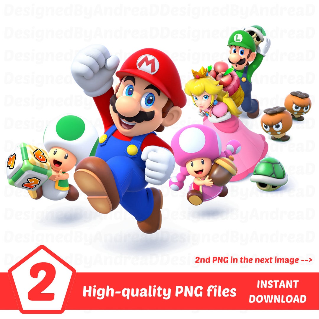 Super Mario and Friends Png, Mario and Luigi Png, Png Bundle ...