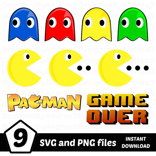 Pacman Svg - Etsy