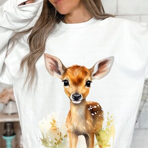 Watercolor Deer Clipart Baby Deer Png Woodland Animals PNG - Etsy