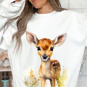 Watercolor Deer Clipart Baby Deer Png Woodland Animals PNG - Etsy