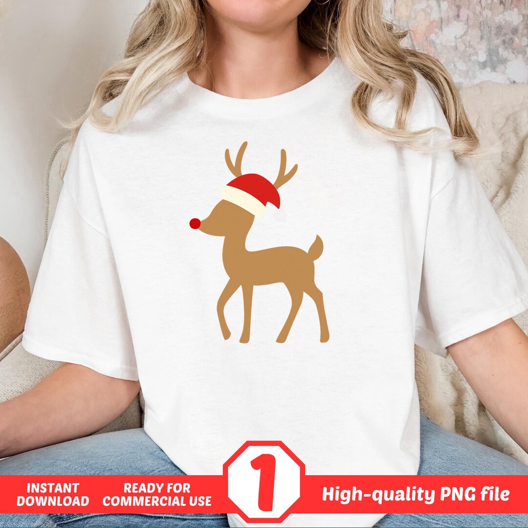 Christmas Reindeer Png, Cute Reindeer Png, Retro Reindeer Png, Merry ...