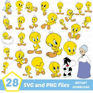 Tweety Bird Svg Bundle, Tweety Png Bundle, Sublimation Designs, Layered ...