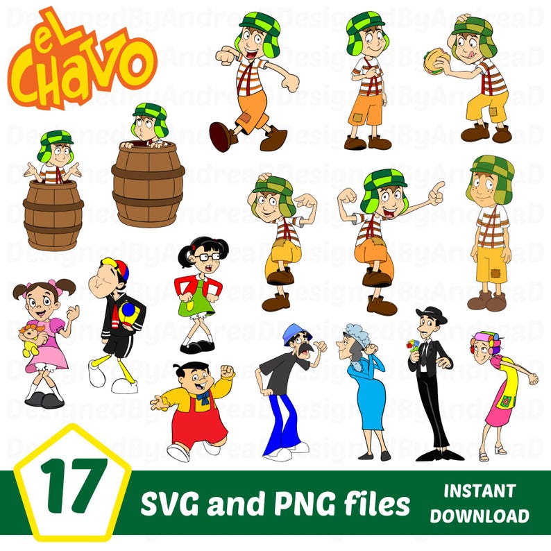 El Chavo Del Ocho Svg, El Chapulin Colorado Svg, Png Bundle ...