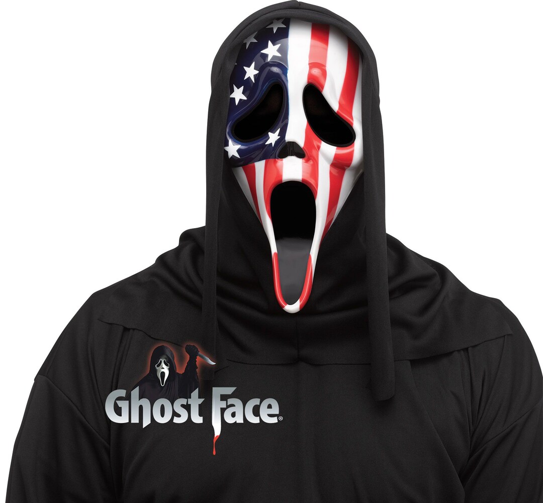 USA Ghostface Scream Flag Hard Plastic Mask Adult Sized USA - Etsy