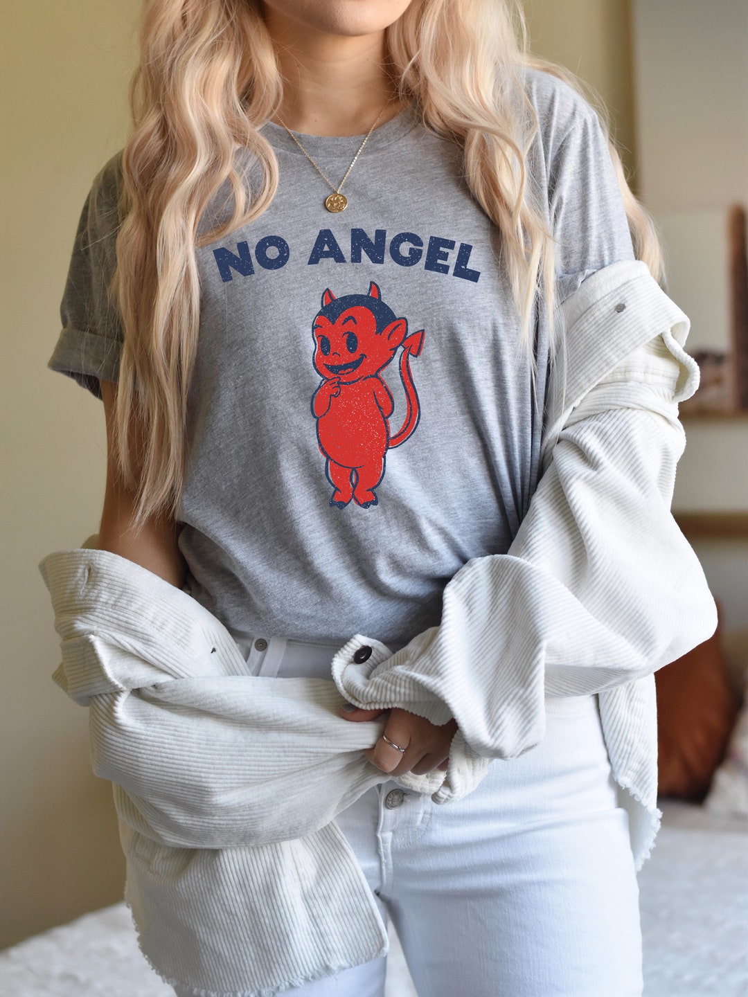 Funny Shirt, Devil 'no Angel' Shirt, Vintage Retro Cartoon T-shirt - Etsy