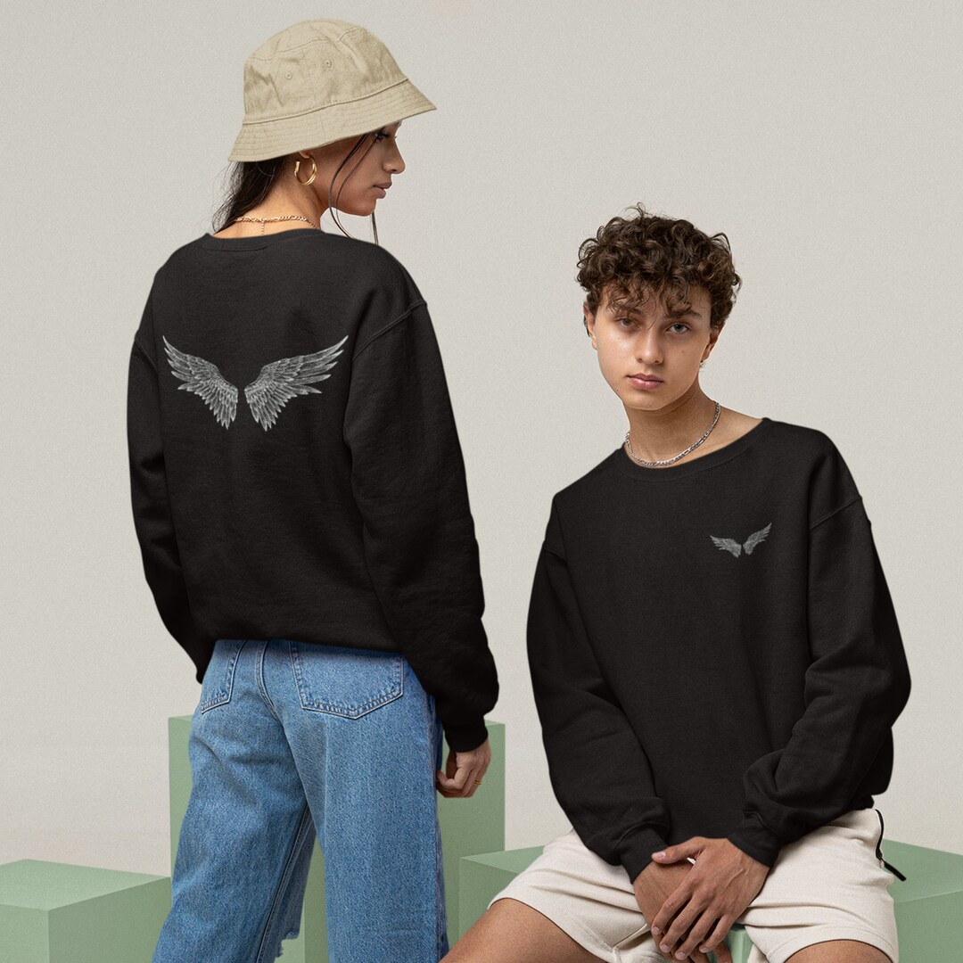 Unique Angel Wings Front and Back Sweatshirt Stylish and Comfortable ...