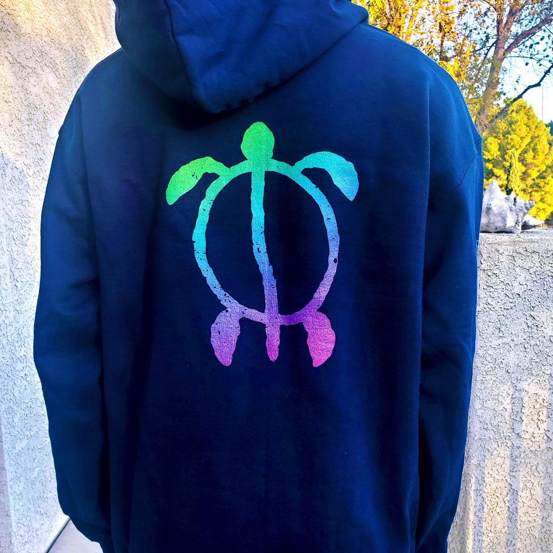 Sea Turtle Petroglyph Hoodie, Plumeria Flower Hoodie, Turtle Lover Gift ...