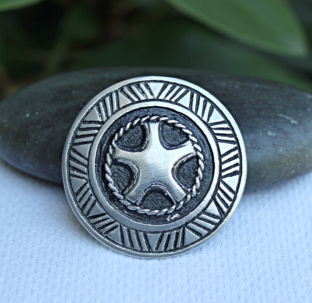 Swedish Pewter Star Brooch, Vintage 60s Borje Tennung, BT Sweden Viking ...