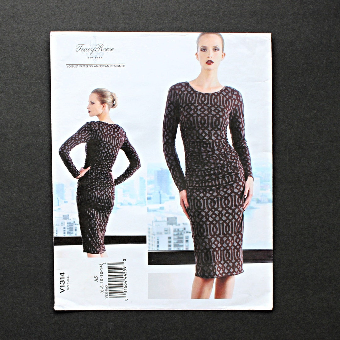 Vogue V1314 Tracy Reece American Designer Bodycon Dress Uncut Sewing ...