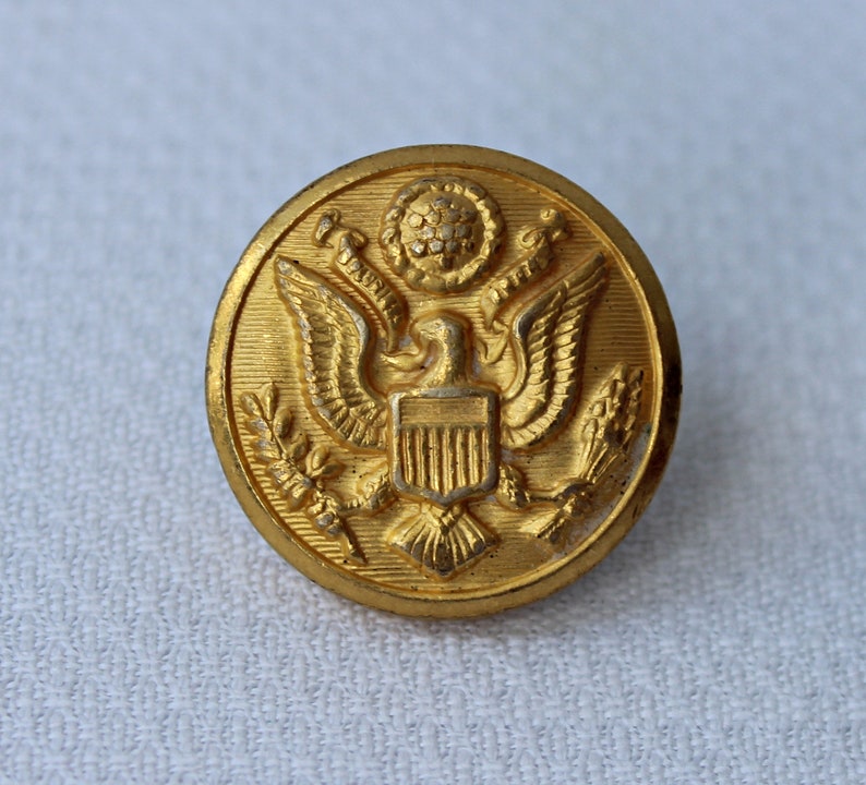 Vintage Brass Military Uniform Buttons Waterbury Co Swank - Etsy