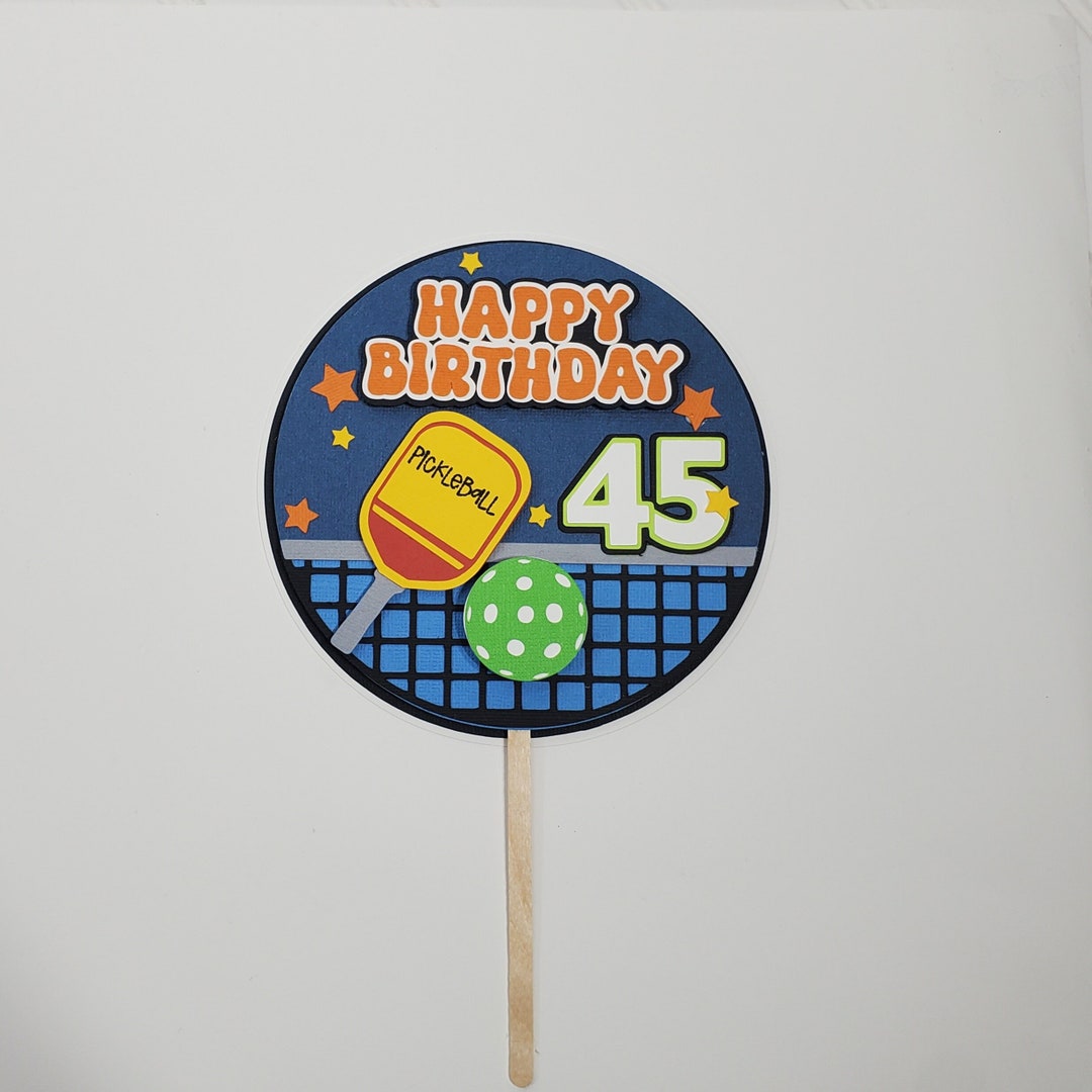 Pickleball 3D Cake Topper Add Any Age and Can Be Personalized With Name ...