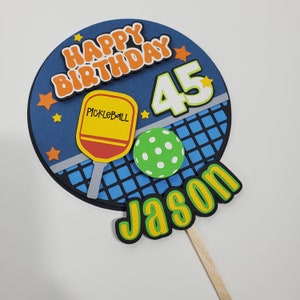 Pickleball 3D Cake Topper Add Any Age and Can Be Personalized With Name ...