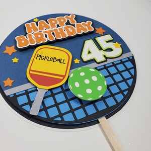 Pickleball Cake Topper 3D Paddle Ball Court Age Name Pickleball ...