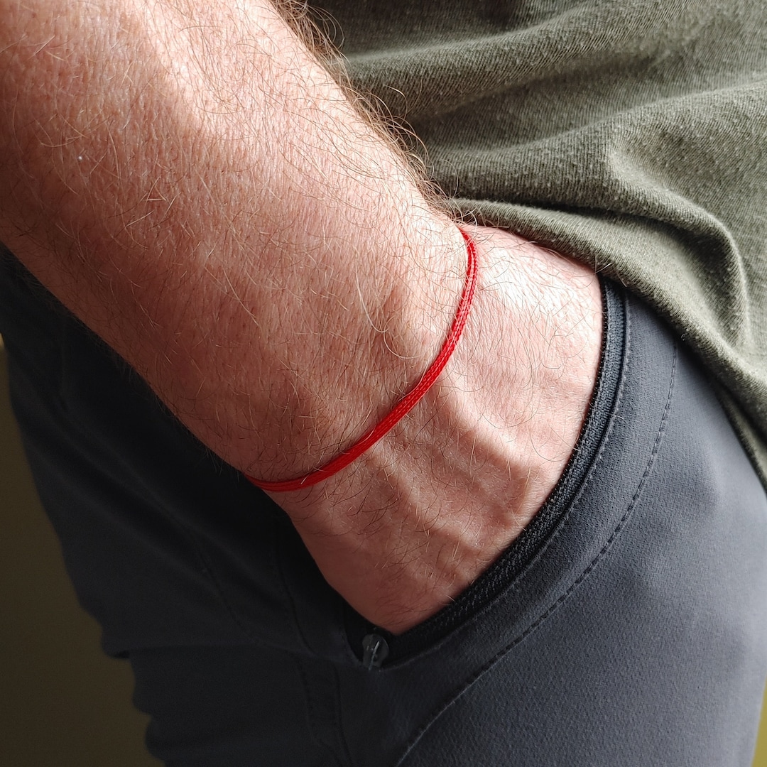 Red String Bracelet for Men, Adjustable Waterproof Surfer Bracelet ...