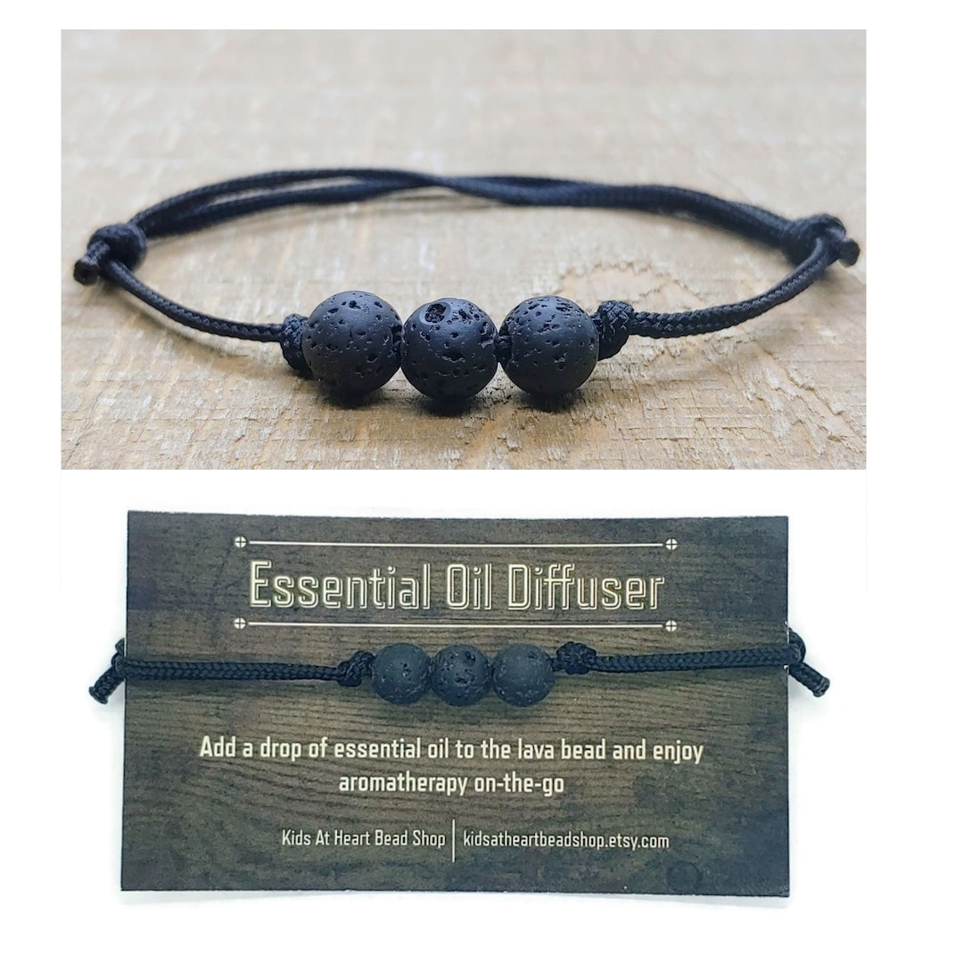 Lava Rock Essential Oil Diffuser Bracelet, Adjustable Unisex ...