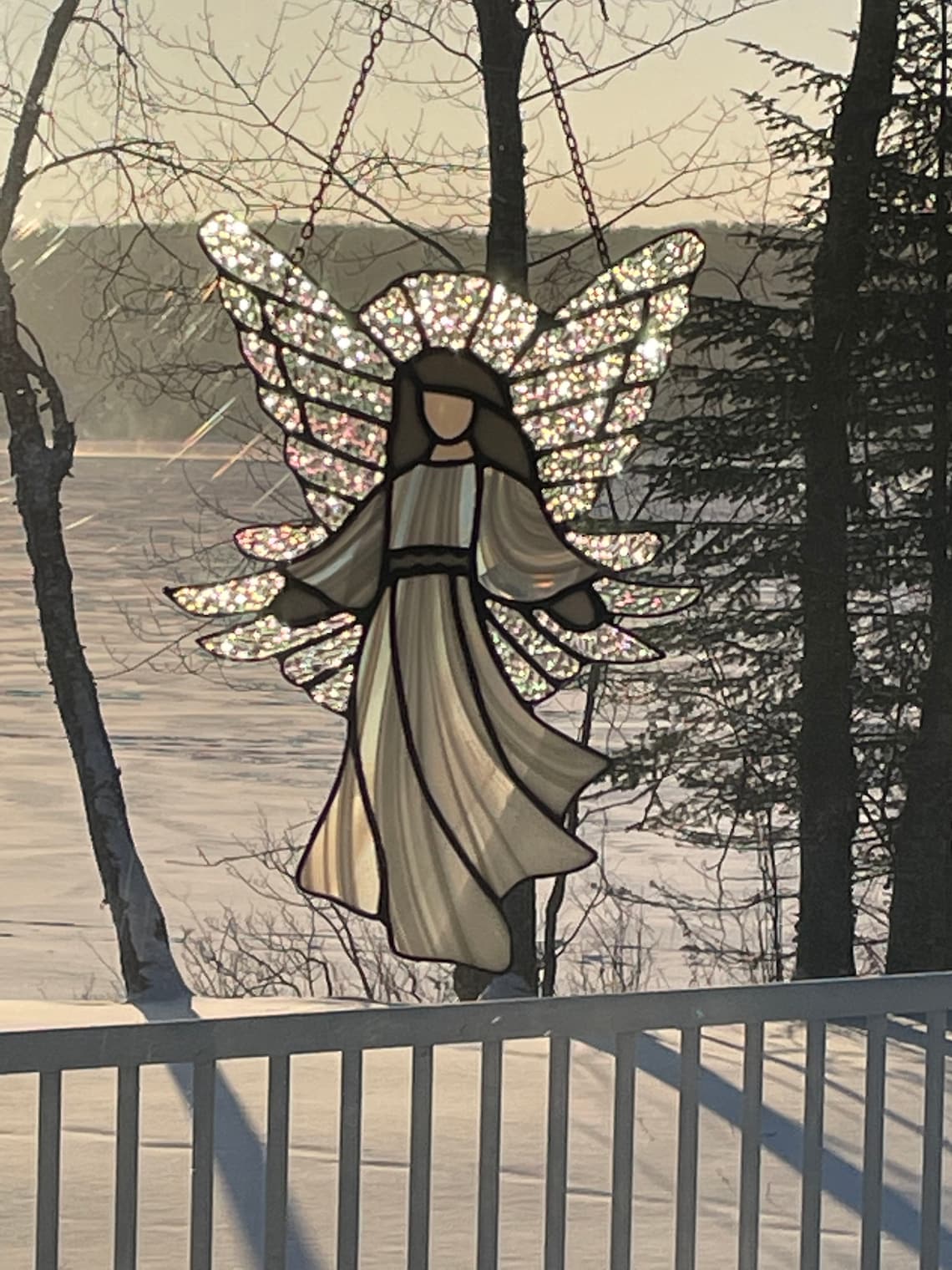 Stained Glass Angel. Guardian Angel Sun-catcher - Etsy