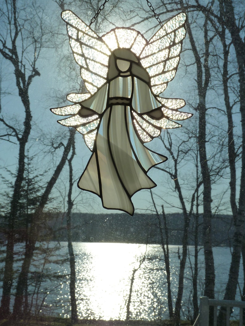 Stained Glass Angel. Guardian Angel Sun-catcher - Etsy