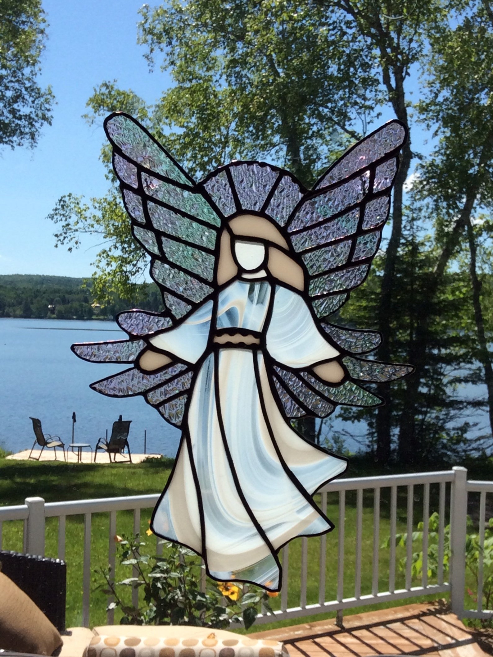Stained Glass Angel. Guardian Angel Sun-catcher - Etsy