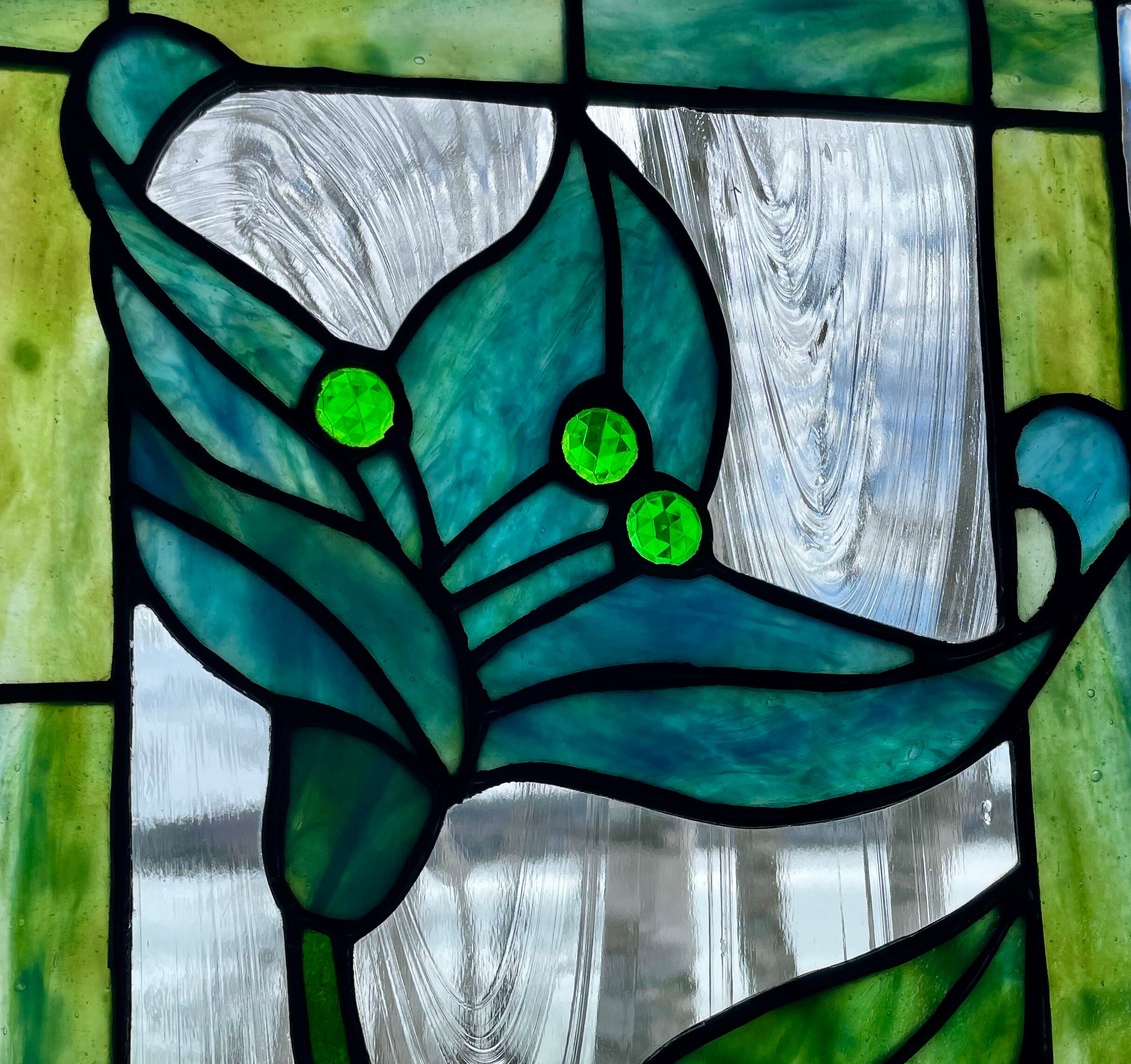 Zen Look of a Blue Flower in Stained Glass Panel. Ready to Go - Etsy