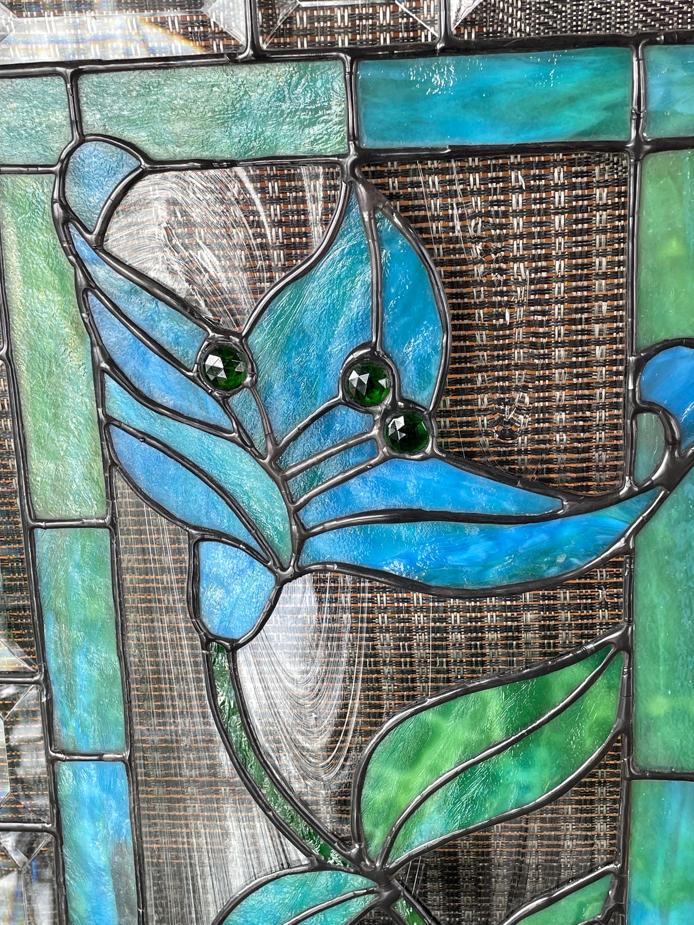 Zen Look of a Blue Flower in Stained Glass Panel. Ready to Go - Etsy