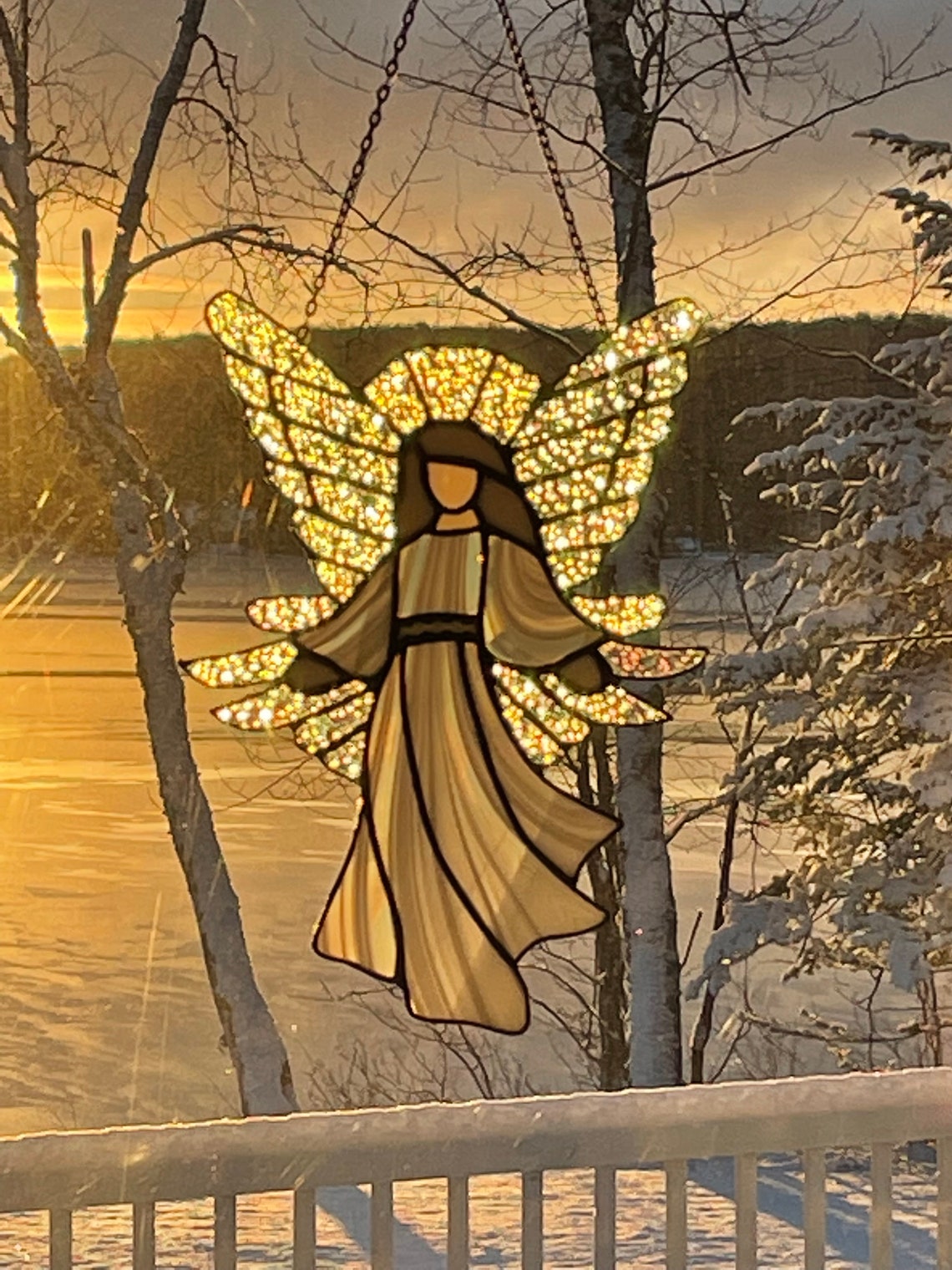 Stained Glass Angel. Guardian Angel Sun-catcher - Etsy
