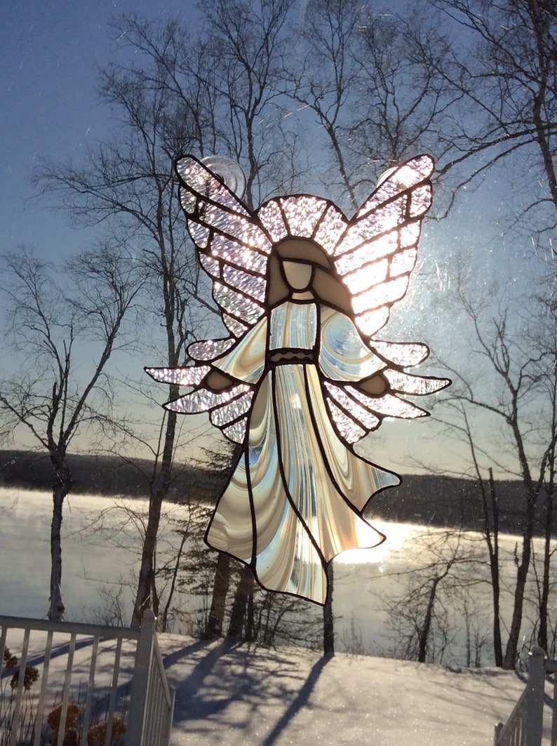 Stained Glass Angel. Guardian Angel Sun-catcher - Etsy