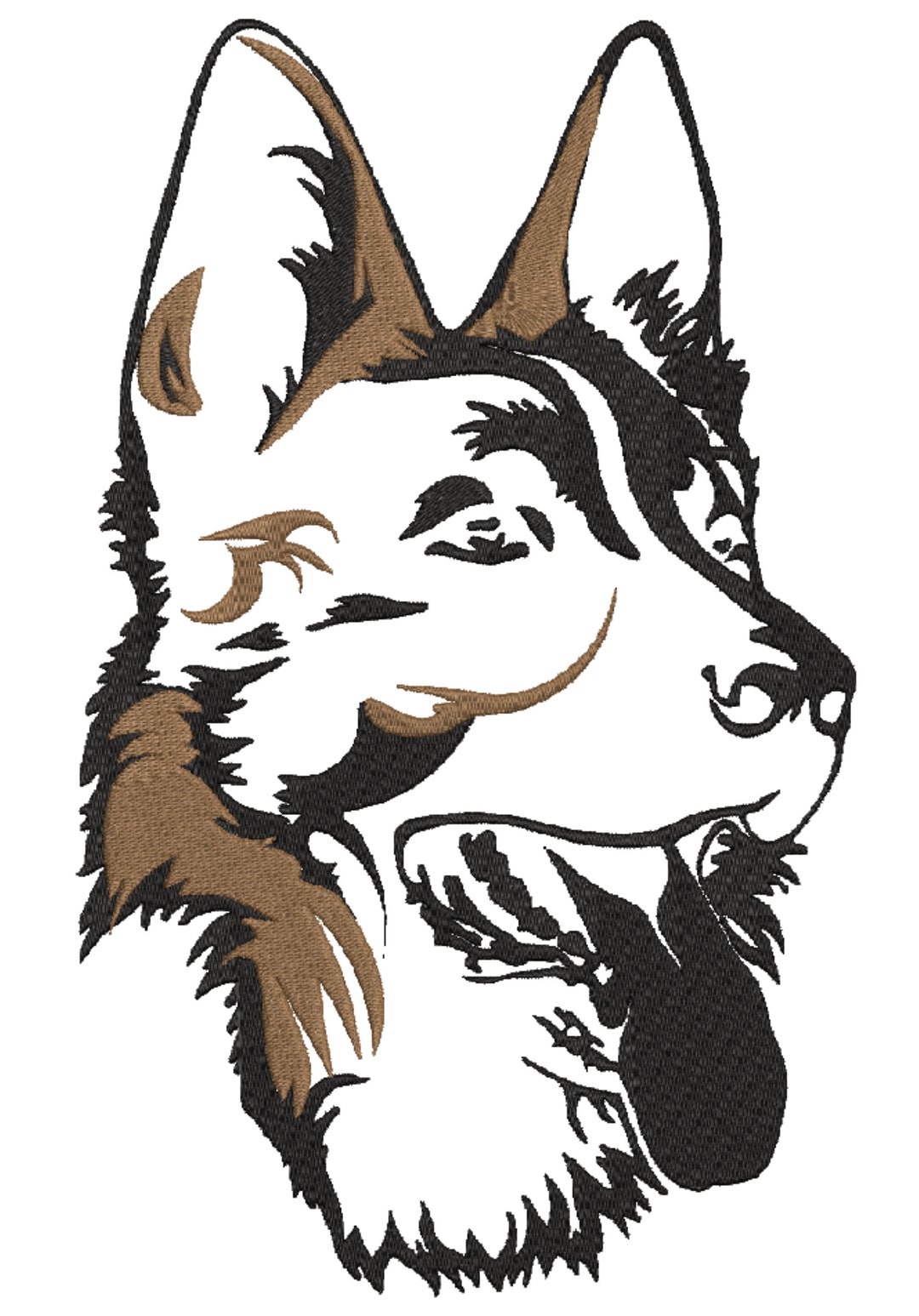 Machine Embroidery File German Shepherd Pattern - Etsy