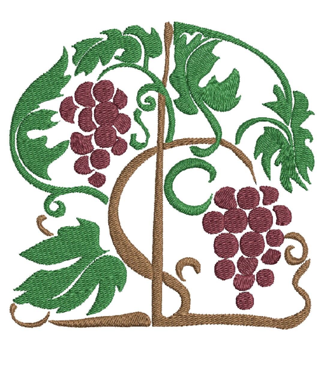 Digital File for Machine Embroidery Vine Pattern With Grapes - Etsy