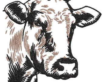 Cow Head Embroidery File - Etsy