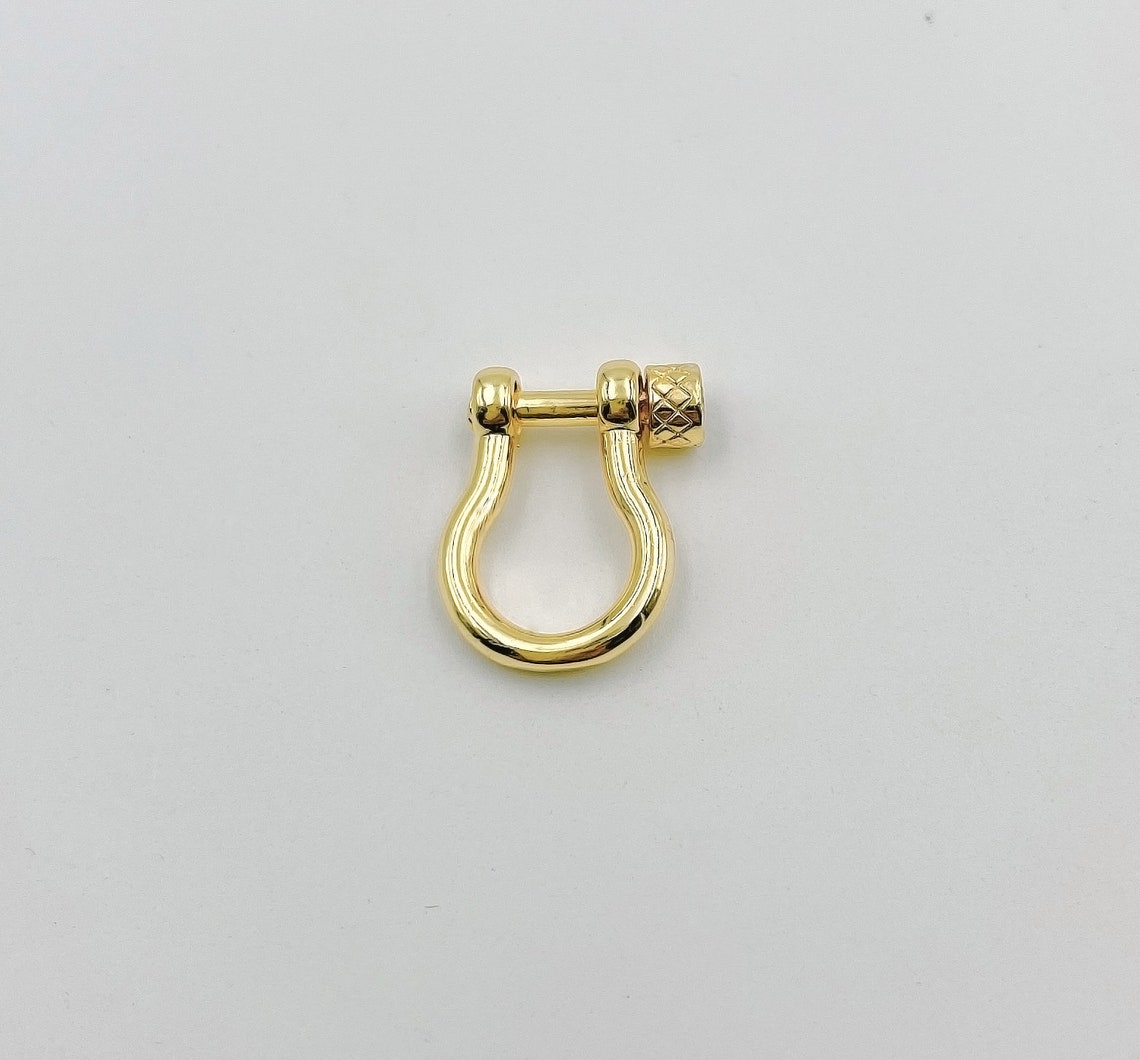 18K Gold Screw Clasp Lock, Anchor Shackle, Gold Bracelet Clasps, Anchor ...