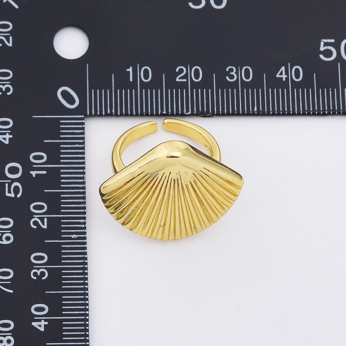 Dainty Seashell Ring, Gold Filled Scallop Seashell Ring, Clam Shell ...