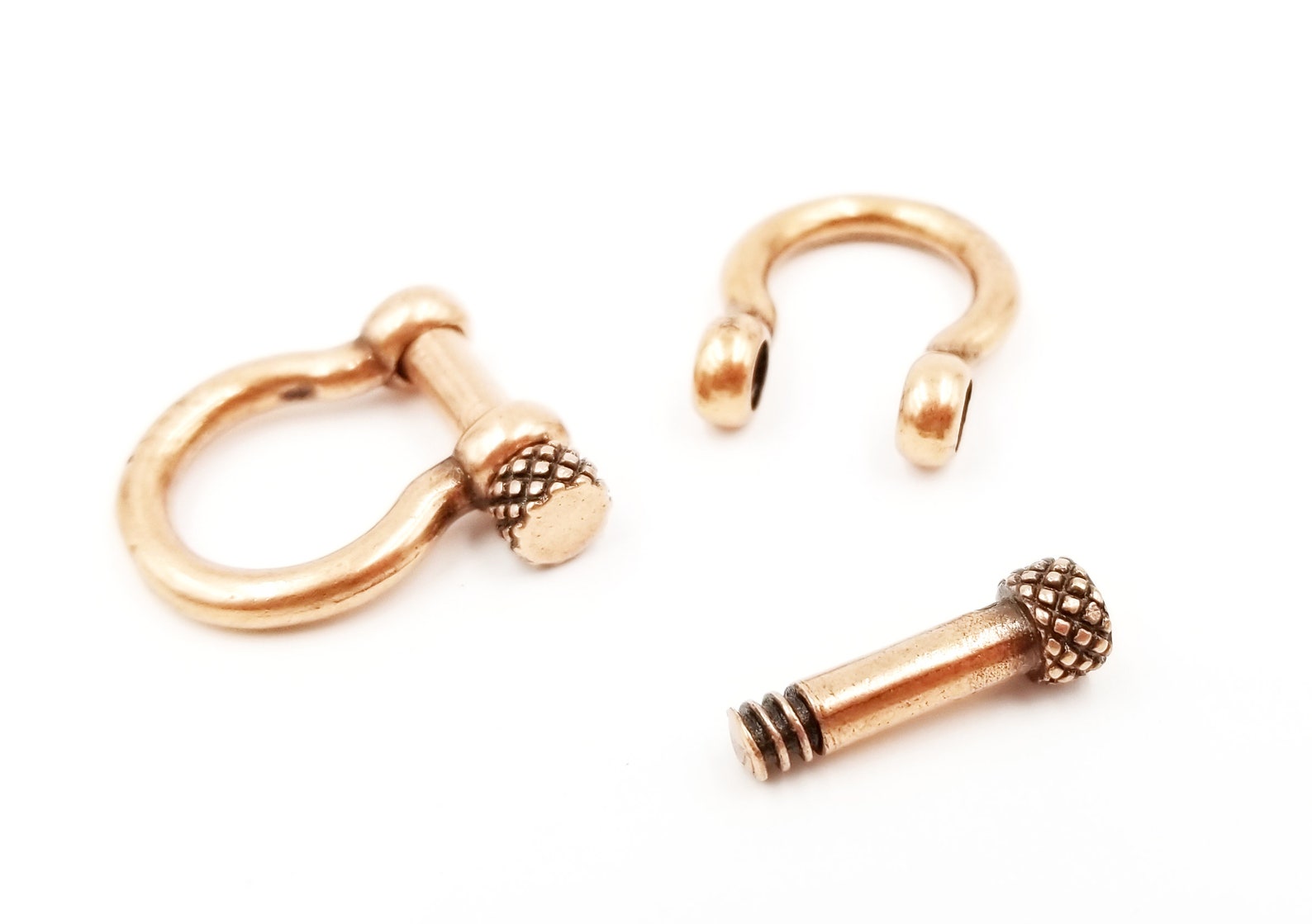 18K Gold Bow Shackle Clasp With Screw Pin 8mm for Paracord Bracelet ...