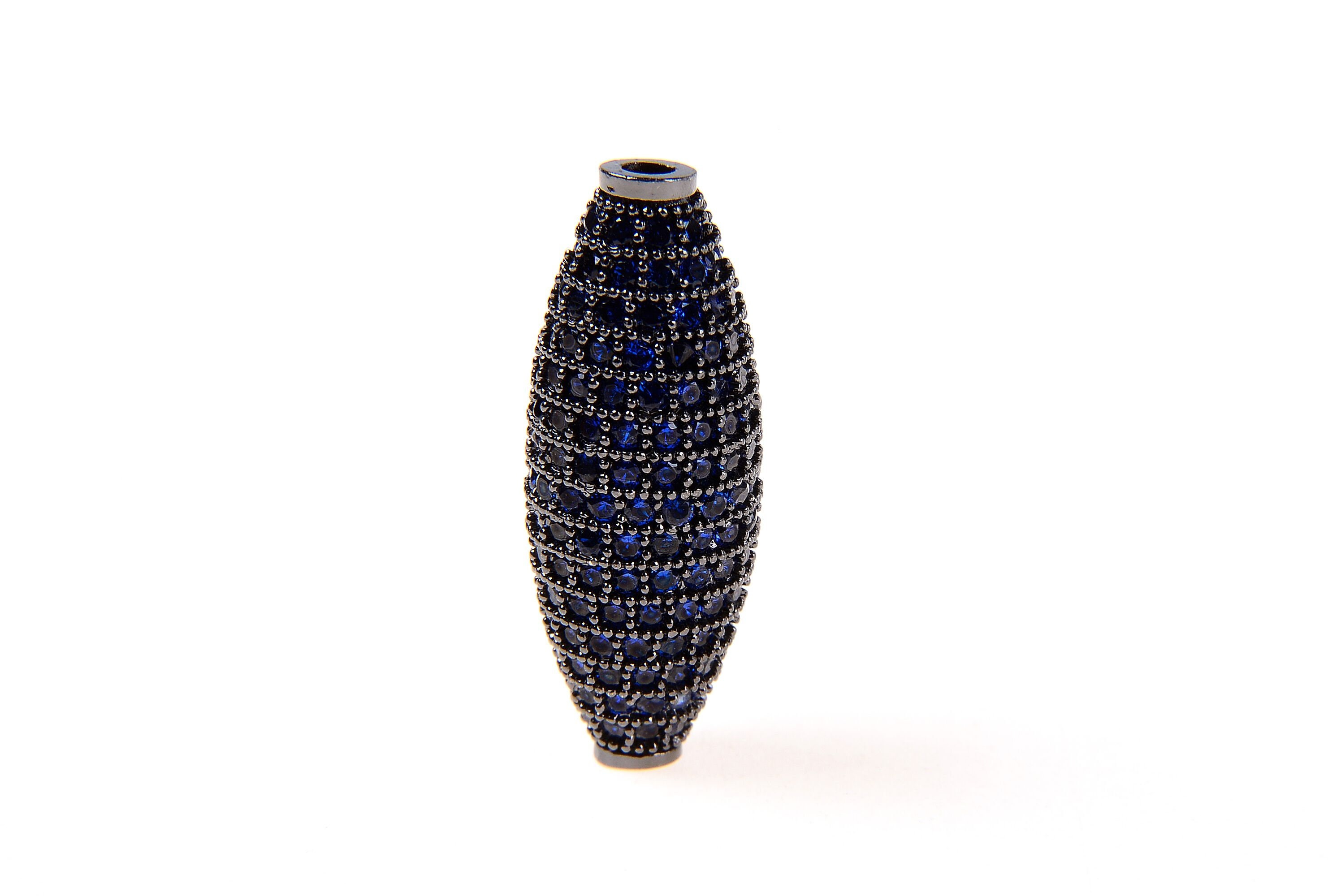 Oval Spacer Beads, Oval Connector, Round Shape Beads, CZ Micro Pave ...