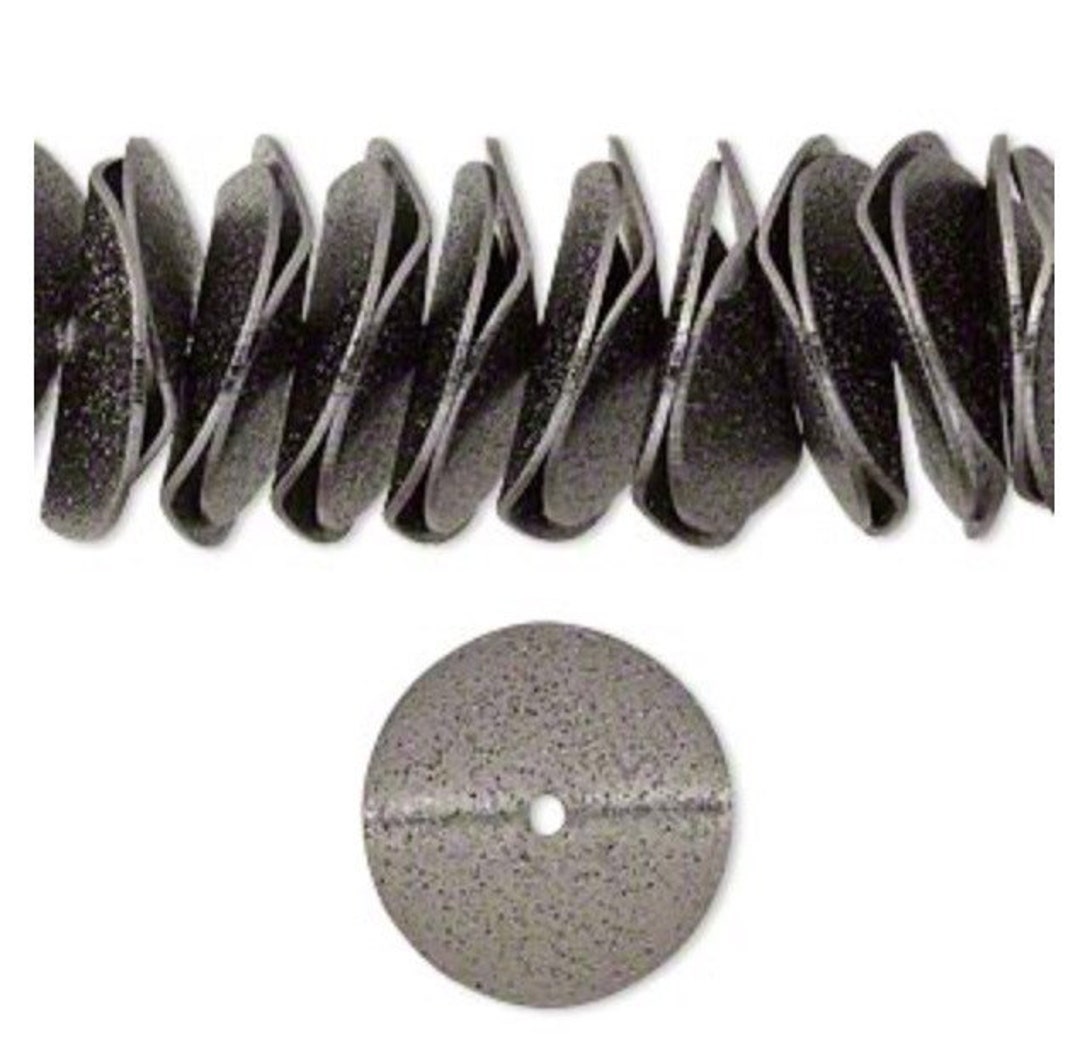 BLACK Potato Chip Bead, Wavy Corn Flake Spacer, Potato Chip Spacer ...